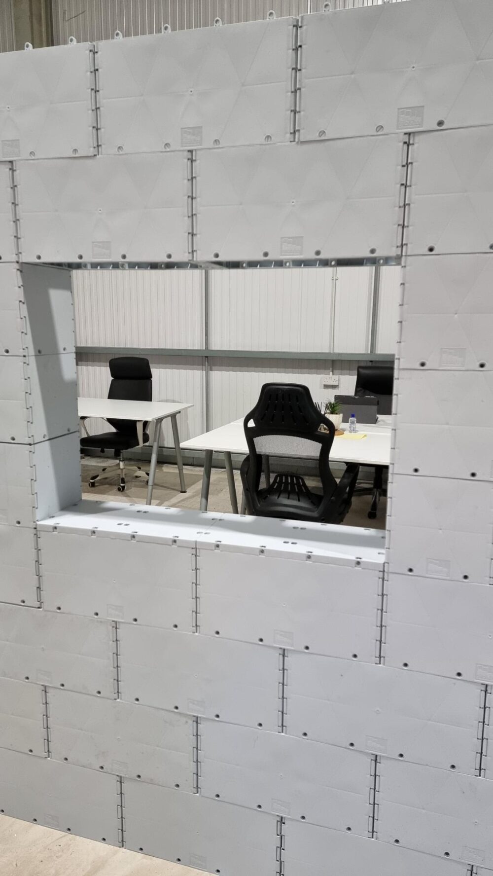 Create a Home Office using QUICKBLOCK® for a Temporary Partition Wall - QUICKBLOCK